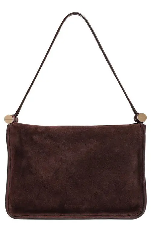 KENNETH COLE Highline Large Leather Shoulder Bag - Chocolate