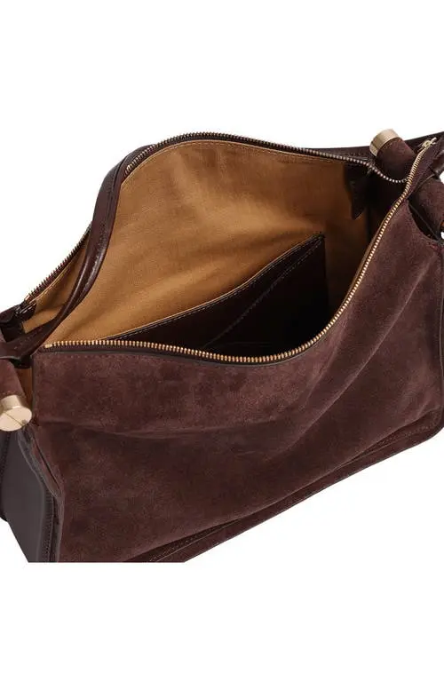 KENNETH COLE Highline Large Leather Shoulder Bag - Chocolate