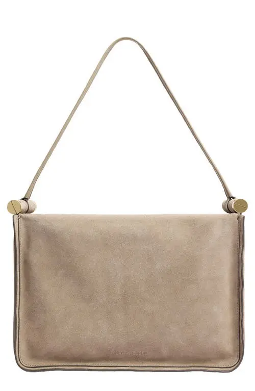 KENNETH COLE Highline Large Leather Shoulder Bag - Taupe