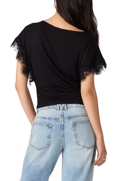 Steve Madden Paloma Lace Sleeve Knit Top