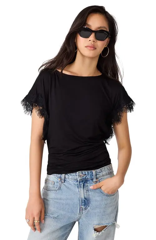 Steve Madden Paloma Lace Sleeve Knit Top