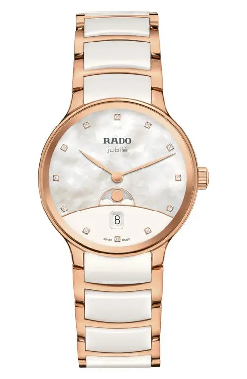 RADO Centrix Diamond Mother-of-pearl Bracelet Watch - White Mop