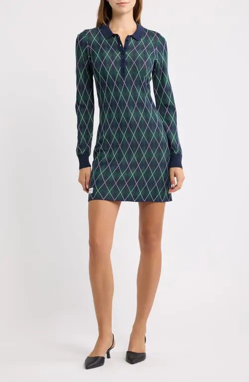 ROWING BLAZERS Argyle Long Sleeve Minidress