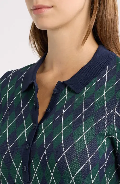 ROWING BLAZERS Argyle Long Sleeve Minidress