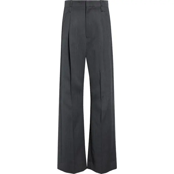Victoria Beckham Ethel Wide Leg Virgin Wool Trousers - Ash Melange