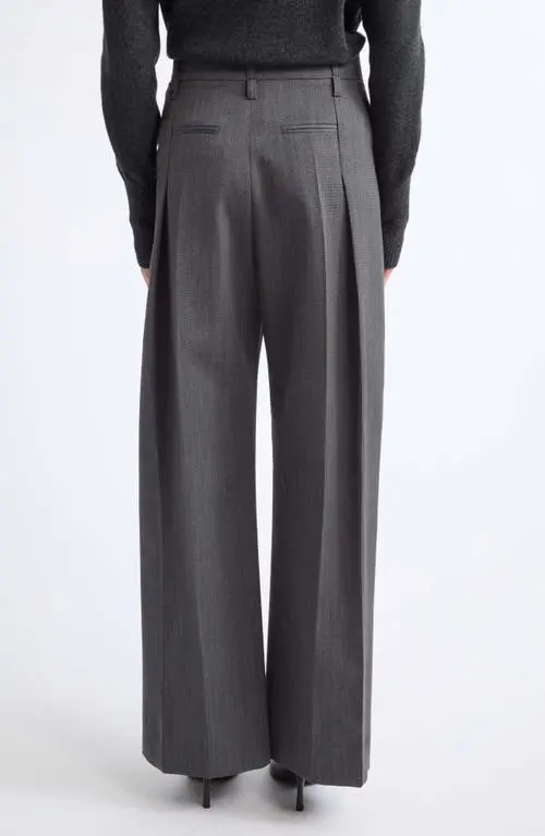 Victoria Beckham Ethel Wide Leg Virgin Wool Trousers