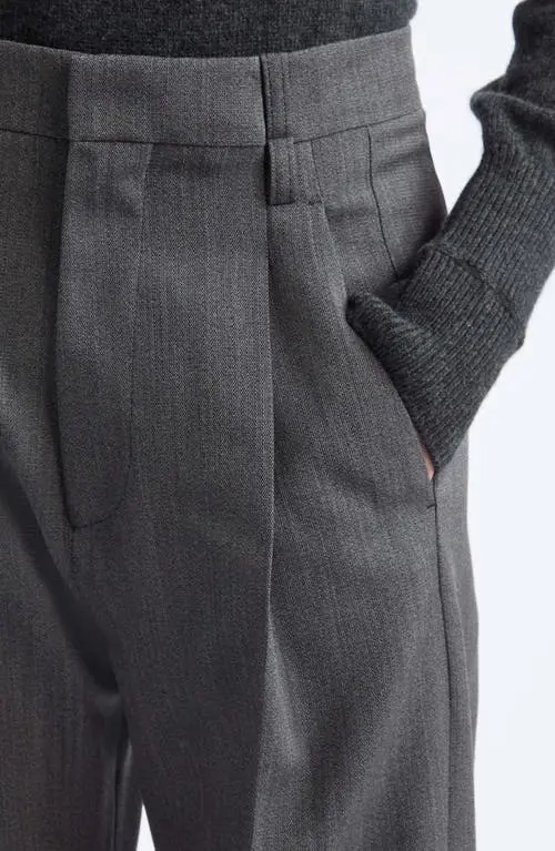 Victoria Beckham Ethel Wide Leg Virgin Wool Trousers