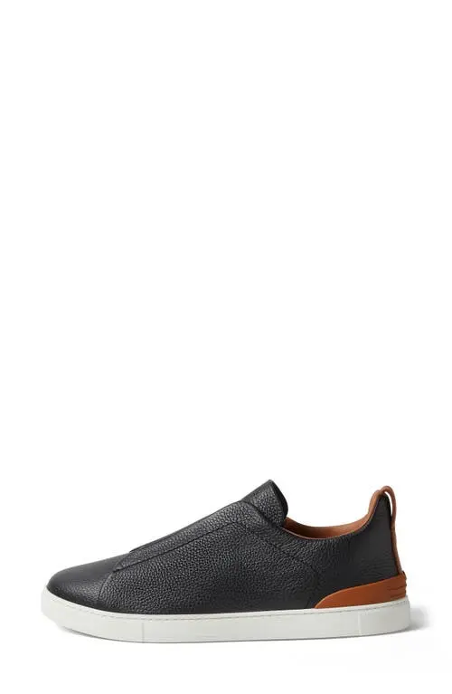 Zegna Triple Stitch™ Leather Slip-on Sneaker