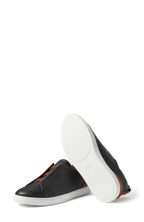 Zegna Triple Stitch™ Leather Slip-on Sneaker