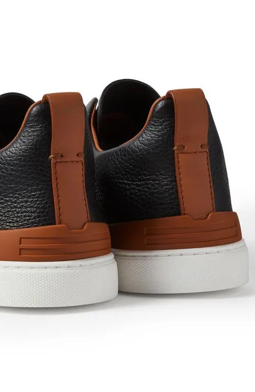 Zegna Triple Stitch™ Leather Slip-on Sneaker