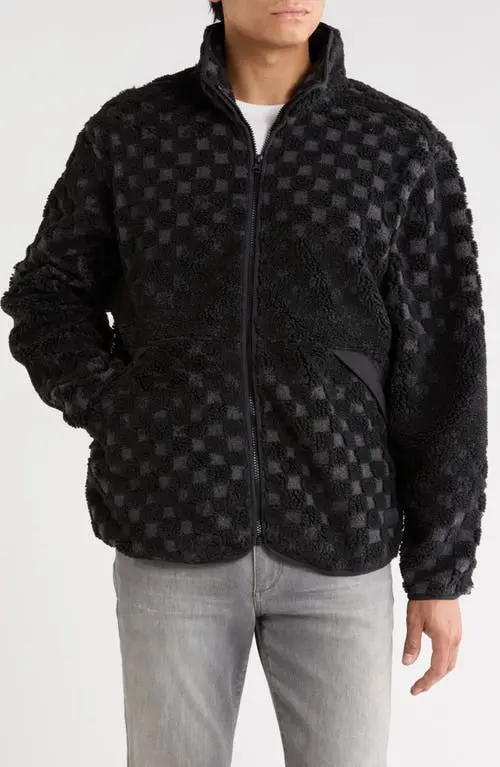 VANS Nights Check High Pile Zip Front Jacket - Black