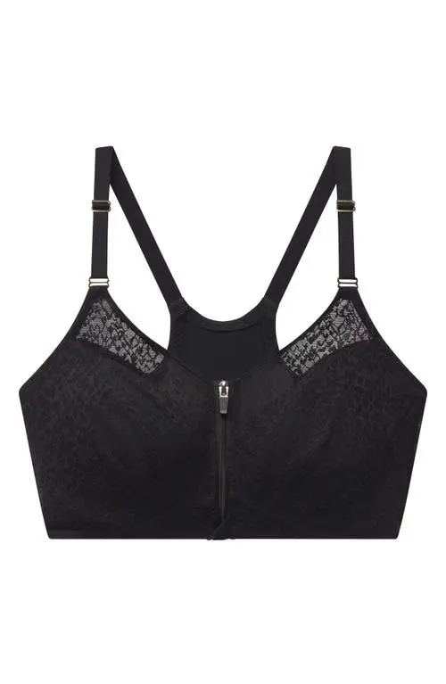 Natori Pretty Smooth Zip Front Prosthetic Bra - Black