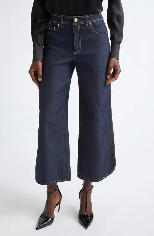 Cinq À Sept Delphy High Waist Crop Wide Leg Jeans