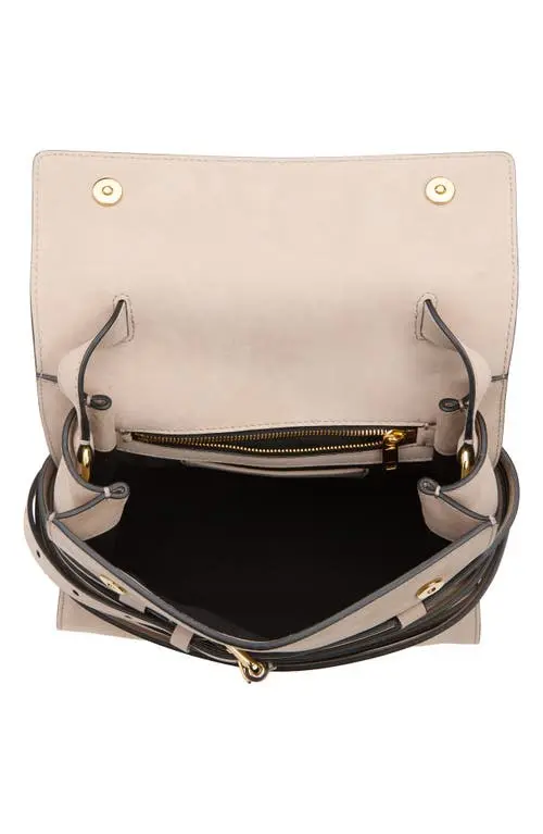 Moschino Tie Me Faux Leather Top Handle Bag