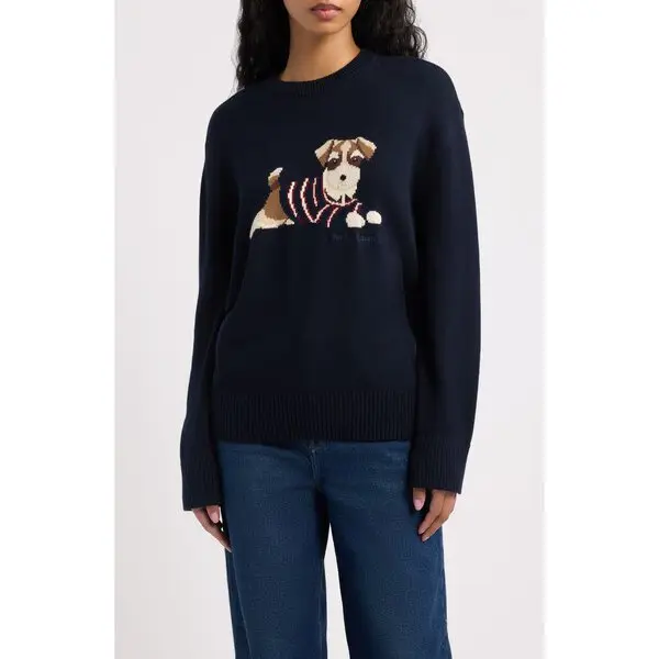 ROWING BLAZERS Terrier Dog Cotton Crewneck Sweater
