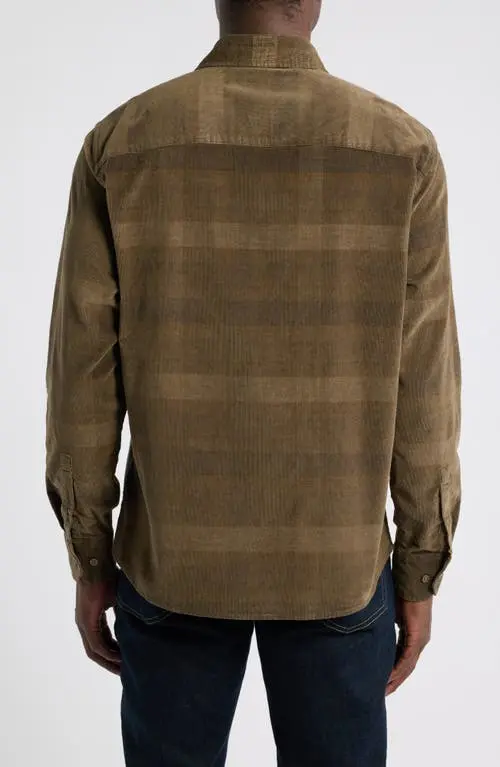 Robert Barakett Daban Long Sleeve Stretch Cotton Button Up Shirt - Brown