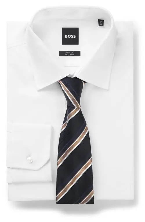 BOSS Striped Silk Blend Tie - Black