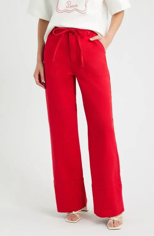 FRNCH Furano Wide Leg Tie Waist Jeans