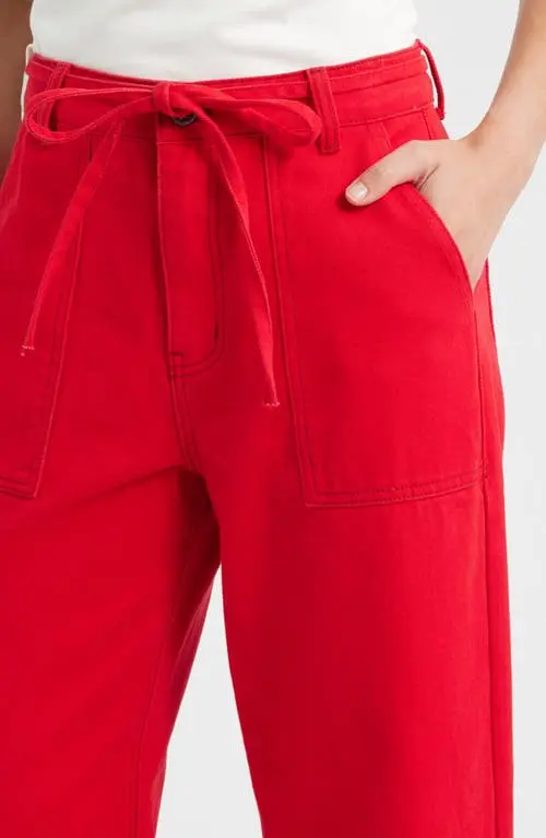 FRNCH Furano Wide Leg Tie Waist Jeans