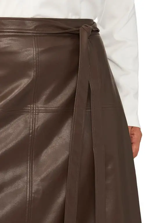 Halogen Faux Leather Tiered Seam Maxi Skirt