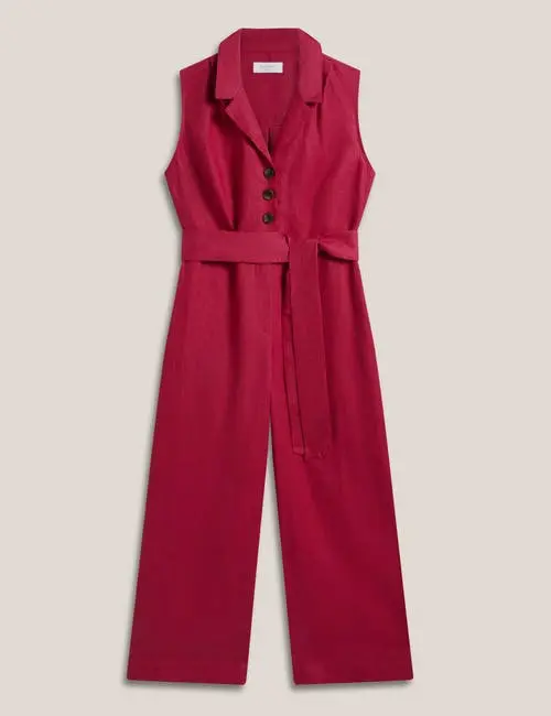 HOBBS LONDON Destiny Collared Linen Jumpsuit