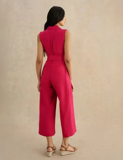 HOBBS LONDON Destiny Collared Linen Jumpsuit