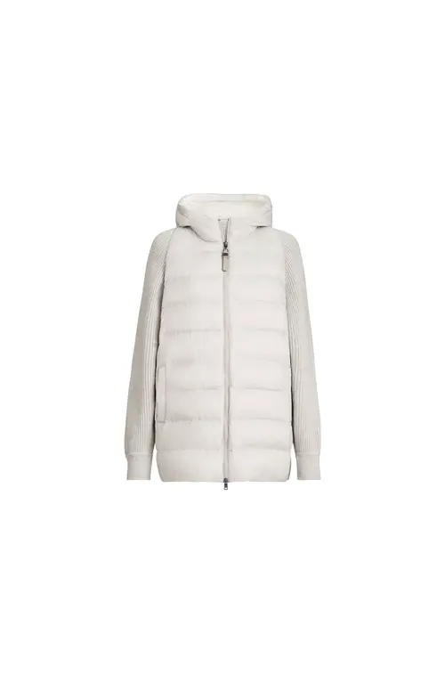 Brunello Cucinelli Water-resistant Matte Nylon Hooded Down Jacket With Virgin Wool