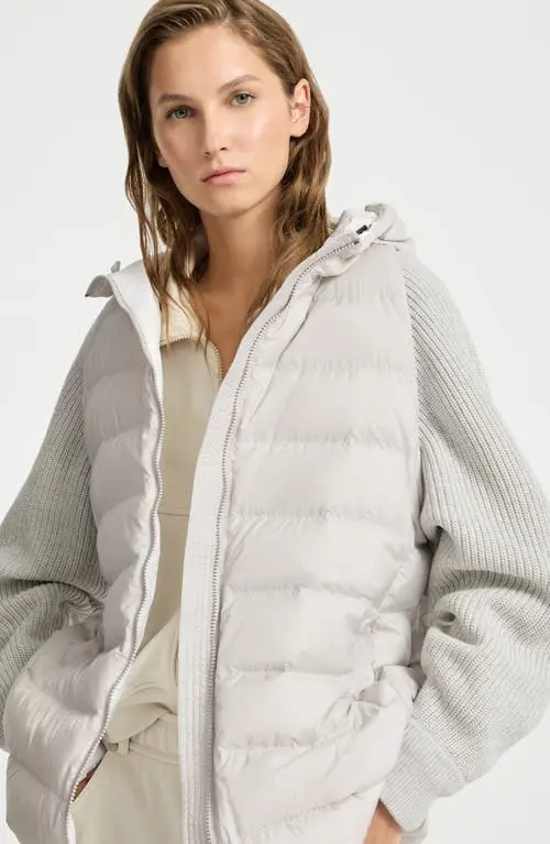 Brunello Cucinelli Water-resistant Matte Nylon Hooded Down Jacket With Virgin Wool