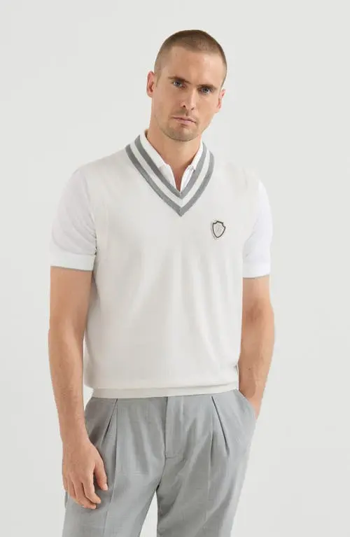 Brunello Cucinelli Cotton Knit Vest With Logo