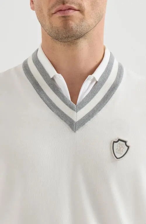 Brunello Cucinelli Cotton Knit Vest With Logo