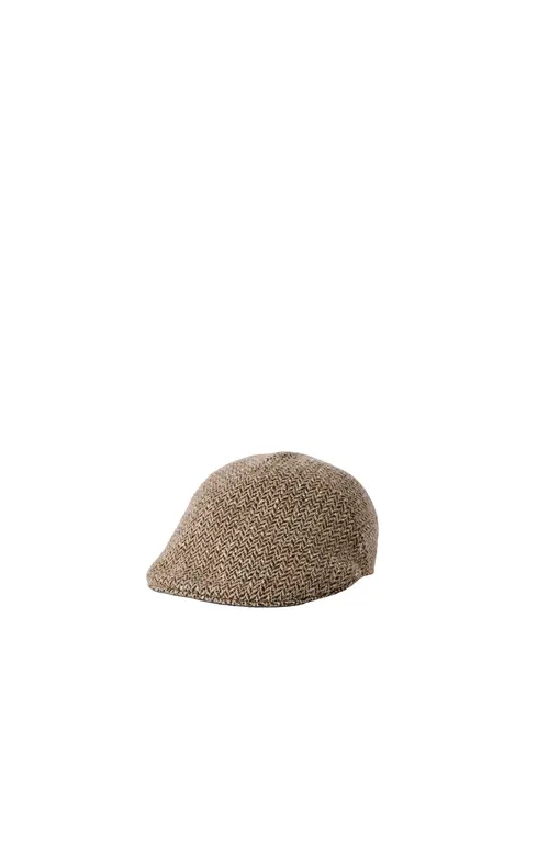 Brunello Cucinelli Dazzling & Sparkling Virgin Wool Chevron Flat Hat