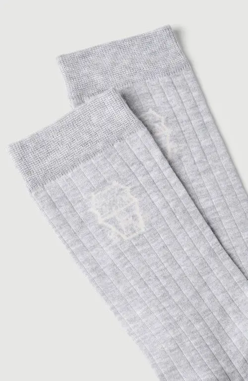 Brunello Cucinelli Cotton Chalk Stripe Effect Socks With Logo