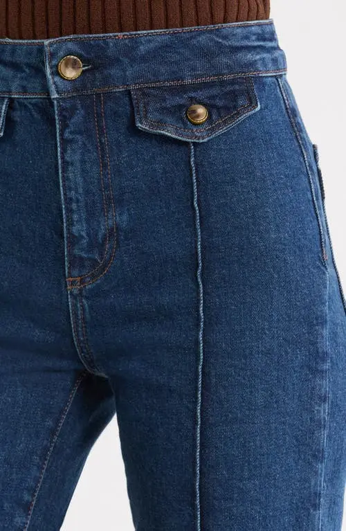 Paige Sofia Pintuck Flare Jeans