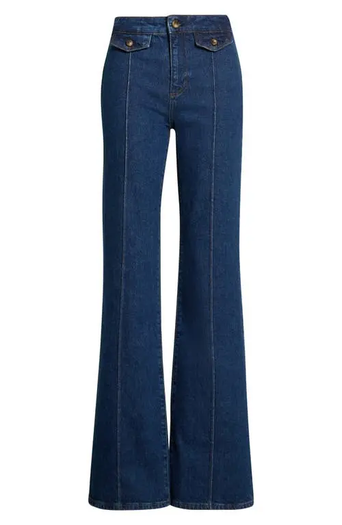 Paige Sofia Pintuck Flare Jeans