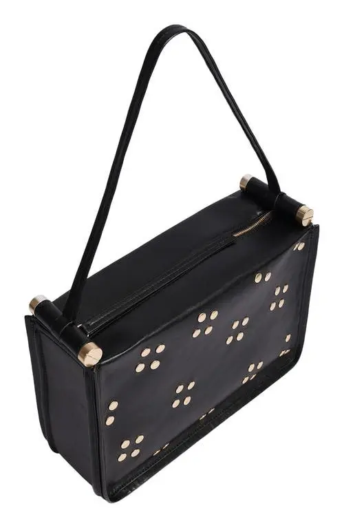 KENNETH COLE Floral Stud Large Top Handle Leather Bag