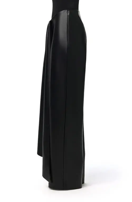 Naked Wardrobe Drape Faux Leather Wide Leg Pants