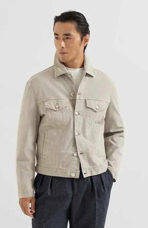 Brunello Cucinelli Garment-dyed Four-pocket Jacket In Comfort Cotton Lightweight Denim