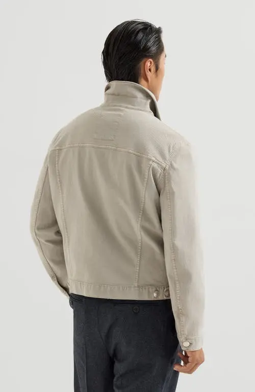 Brunello Cucinelli Garment-dyed Four-pocket Jacket In Comfort Cotton Lightweight Denim