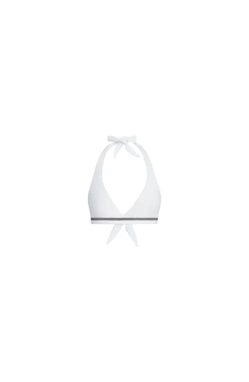 Brunello Cucinelli Techno Jersey Bikini Top With Monili
