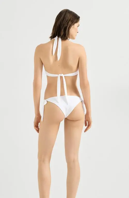 Brunello Cucinelli Techno Jersey Bikini Top With Monili