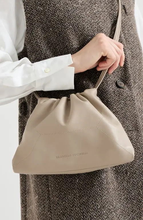 Brunello Cucinelli Pouch Bag In Calfskin With Monili