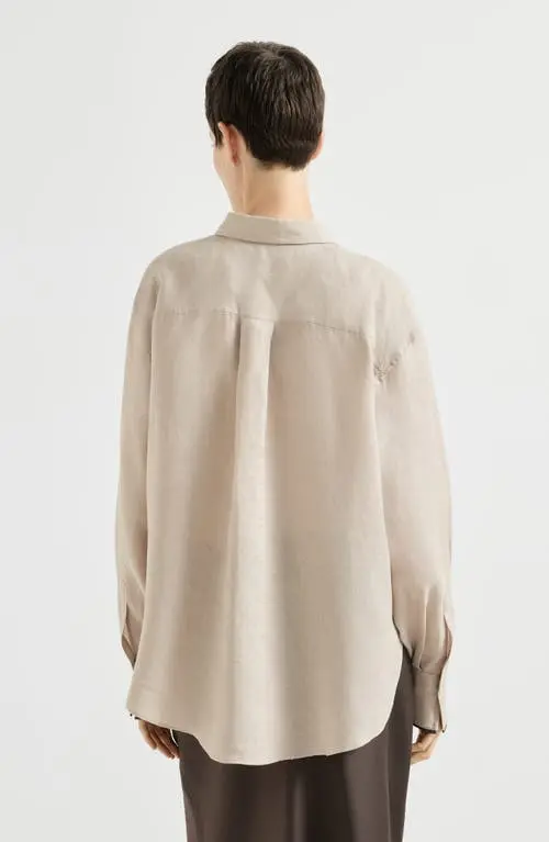 Brunello Cucinelli Linen Shirt With Monili