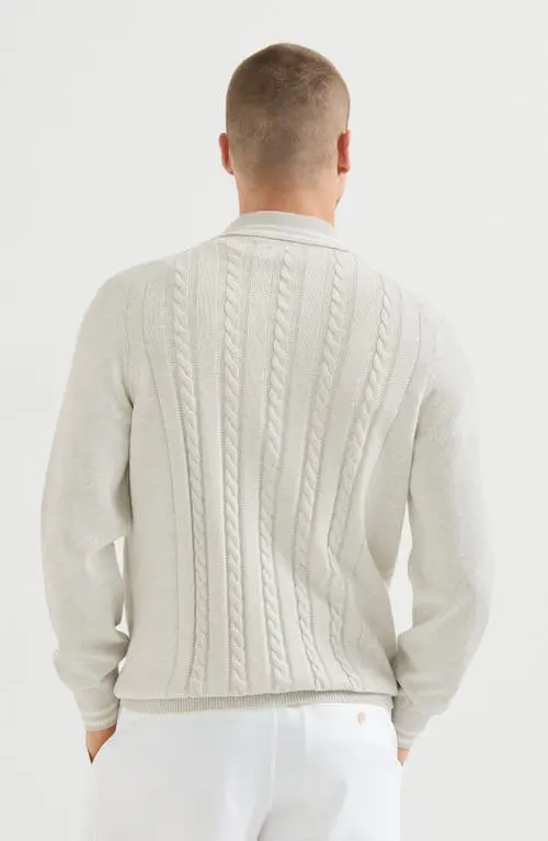 Brunello Cucinelli Cotton Cable Knit Shirt With Logo