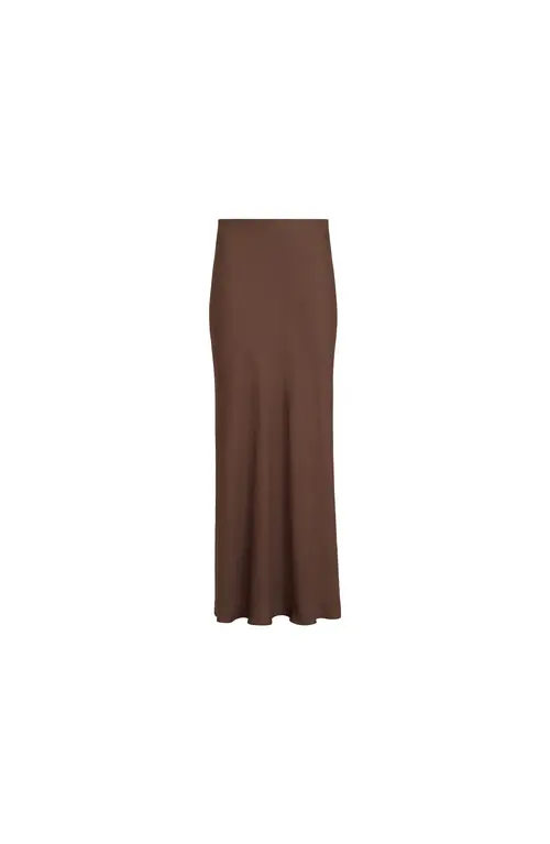 Brunello Cucinelli Viscose And Linen Twill Fluid Bias-cut Skirt
