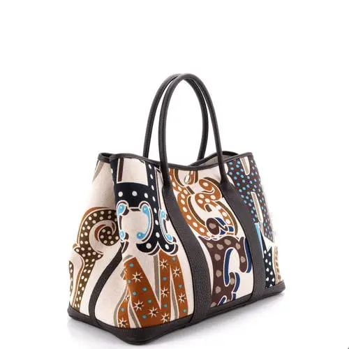 Hermès Electrique Garden Party Tote Printed Toile And Leather 36
