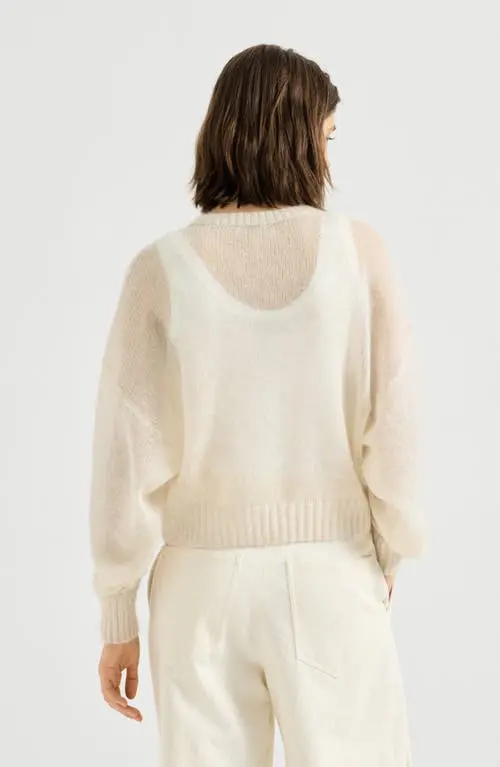 Brunello Cucinelli Mohair And Wool Sweater With Monili
