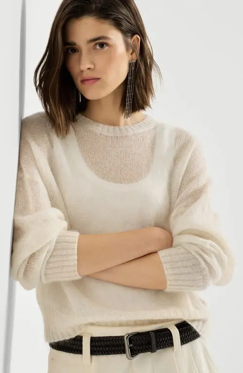 Brunello Cucinelli Mohair And Wool Sweater With Monili