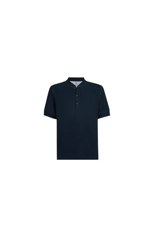 Brunello Cucinelli Cotton Waffle Jersey T-shirt With Henley Collar