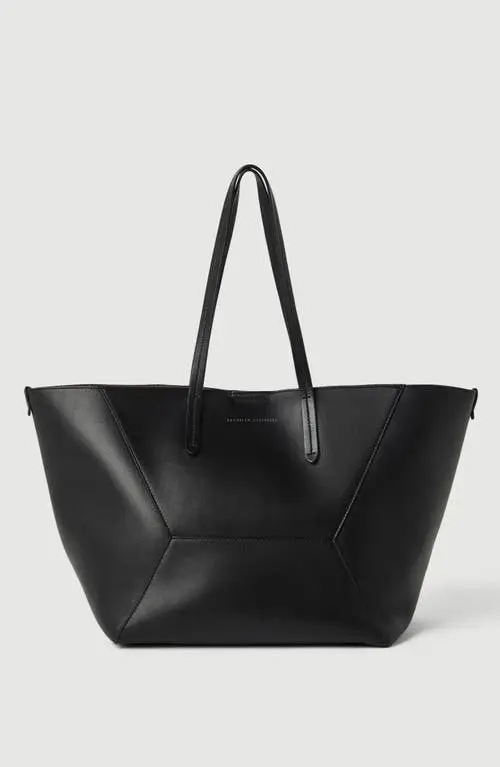 Brunello Cucinelli Bc Duo Bag In Calfskin With Monili - Black