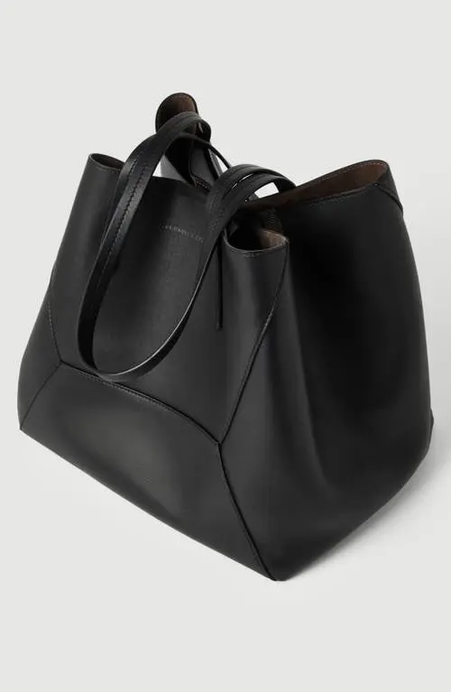 Brunello Cucinelli Bc Duo Bag In Calfskin With Monili - Black